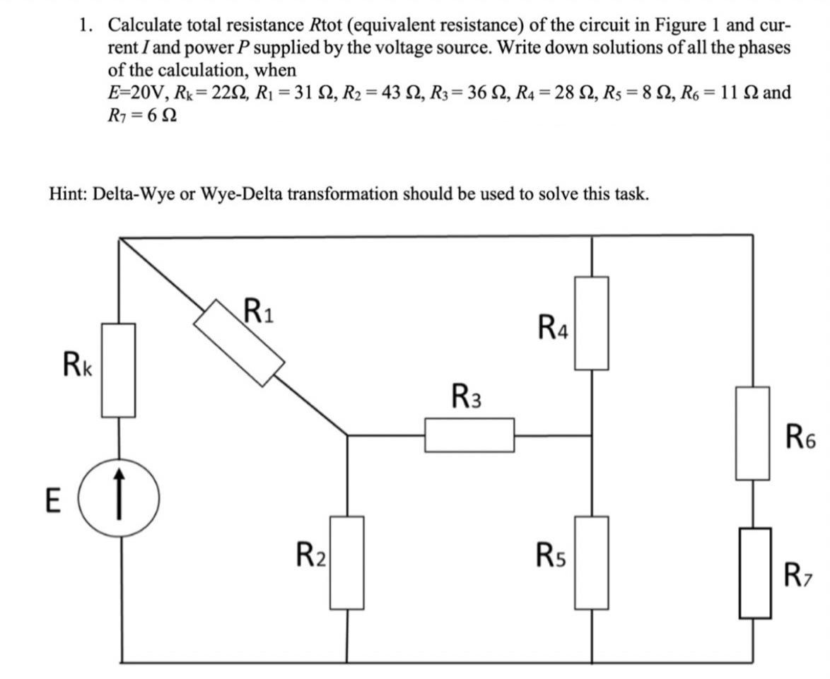 Solved Calculate total resistance Rtot (equivalent | Chegg.com