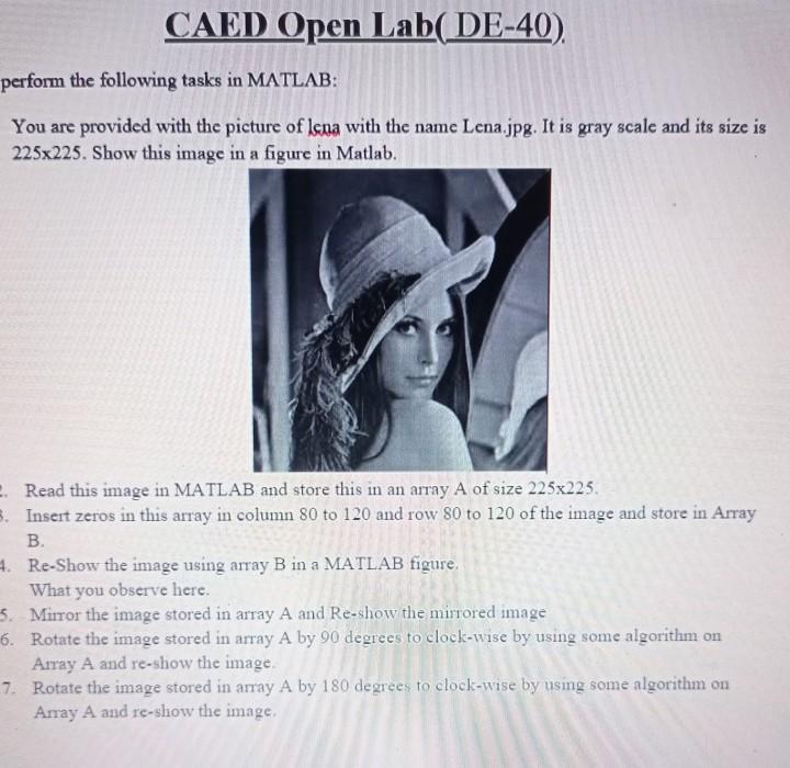 Solved CAED Open Lab( DE-40). perform the following tasks in | Chegg.com