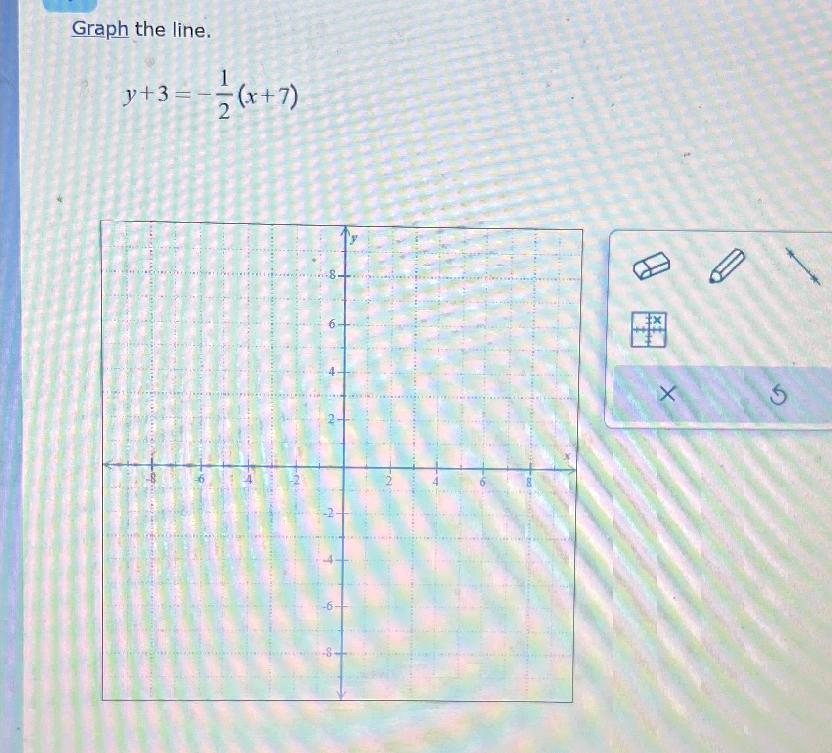 Solved Graph the line.y+3=-12(x+7) | Chegg.com