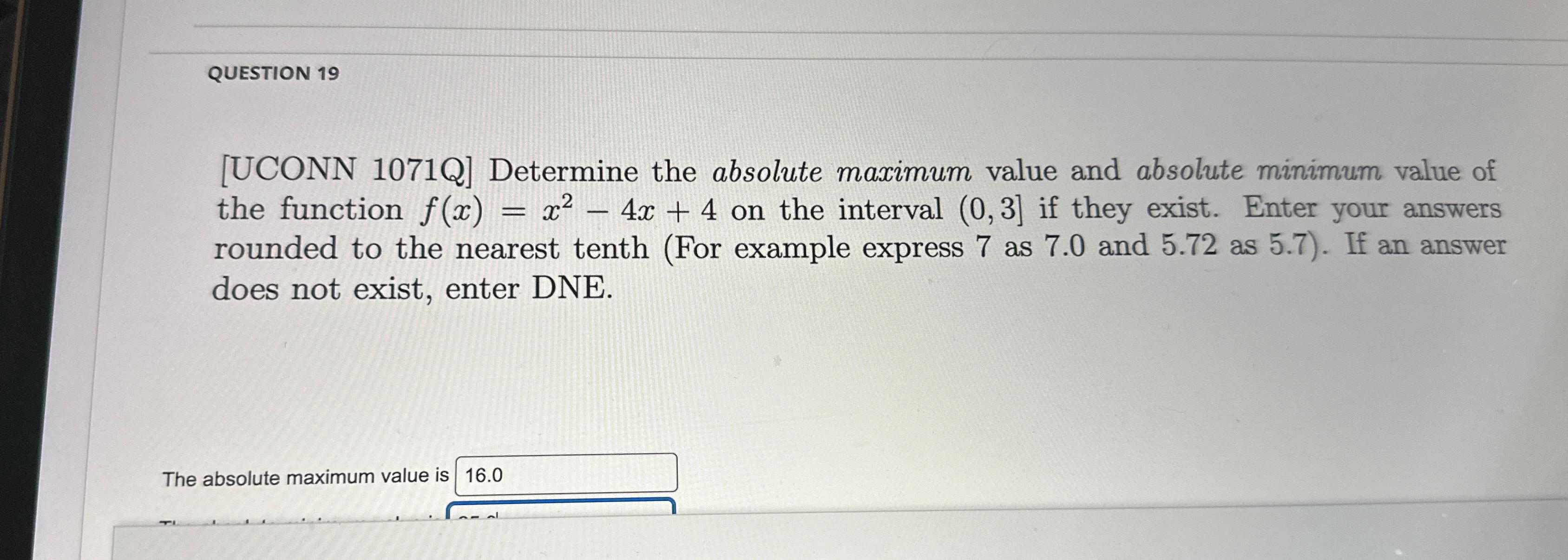 Solved QUESTION 19[UCONN 1071Q] ﻿Determine the absolute | Chegg.com