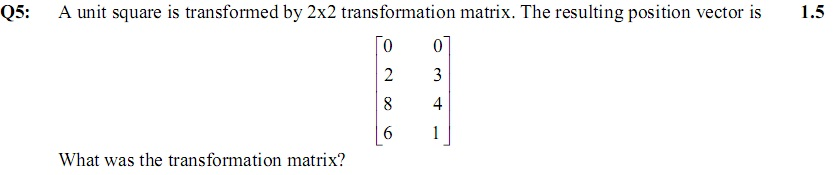 A unit square is transformed by 2 x 2 transformation | Chegg.com