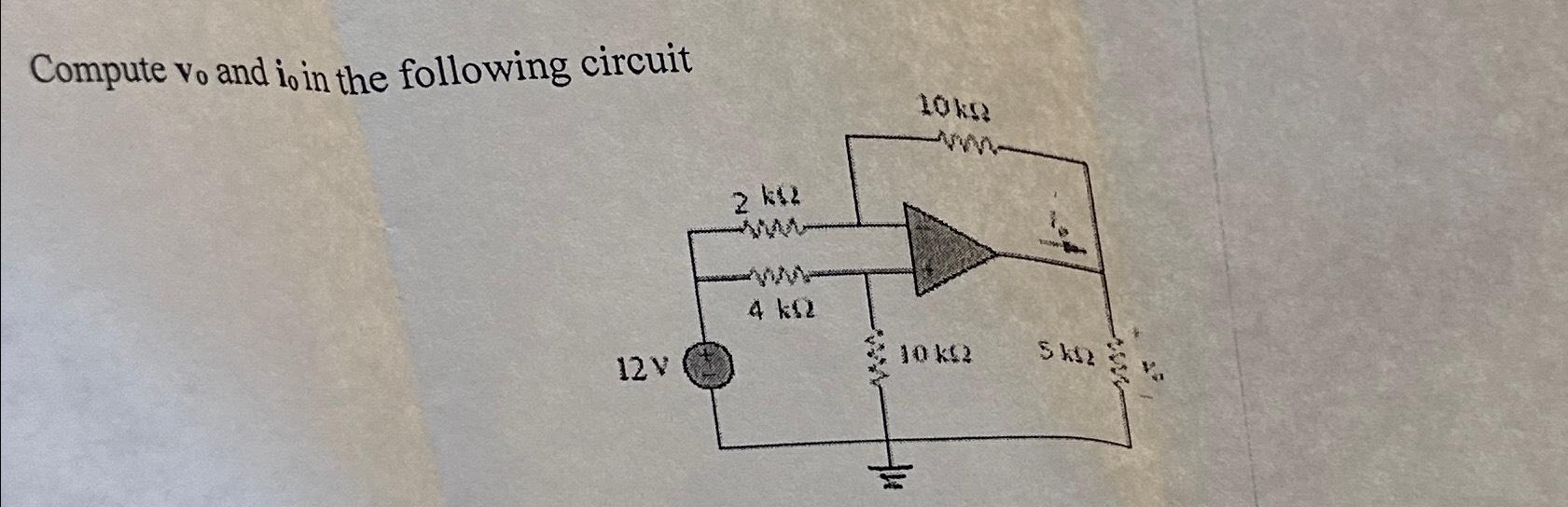 Solved Compute v0 ﻿and i0 ﻿in the following circuit | Chegg.com