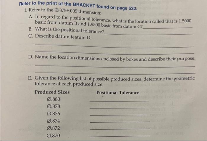 Solved gd&T. please answer all and number accordingly. | Chegg.com