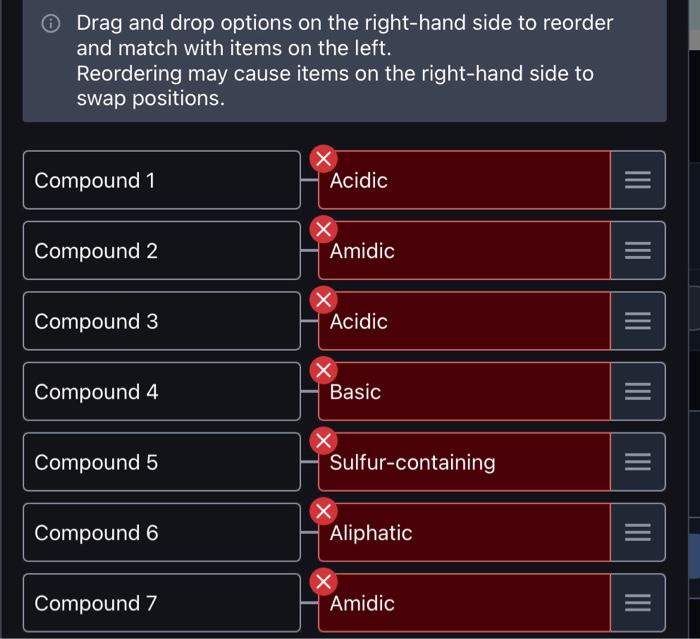 Drag and drop options on the right-hand side to | Chegg.com