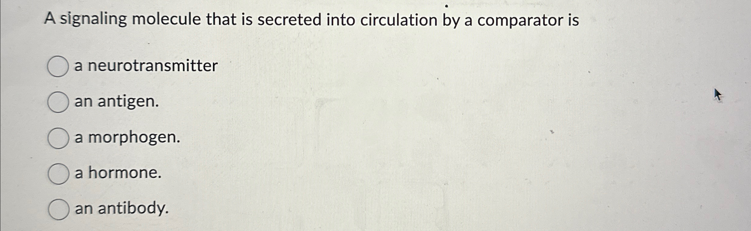 Solved A signaling molecule that is secreted into | Chegg.com