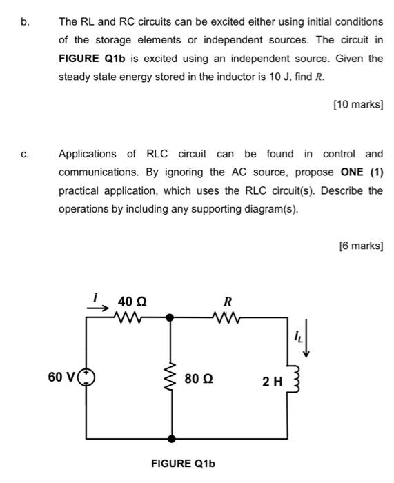 Solved 1. First order and second order circuits are circuits | Chegg.com