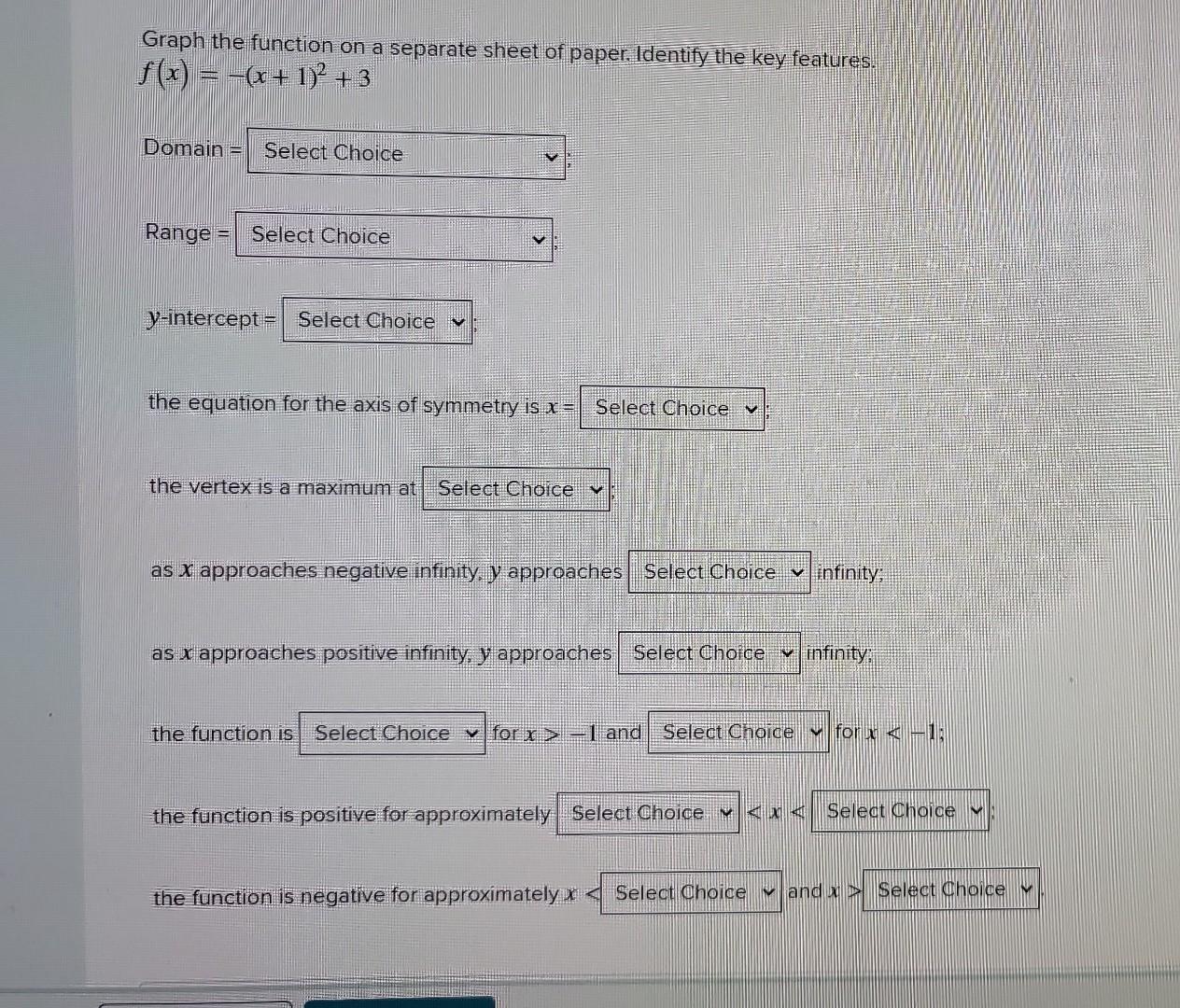 Solved Graph the function on a separate sheet of paper. | Chegg.com