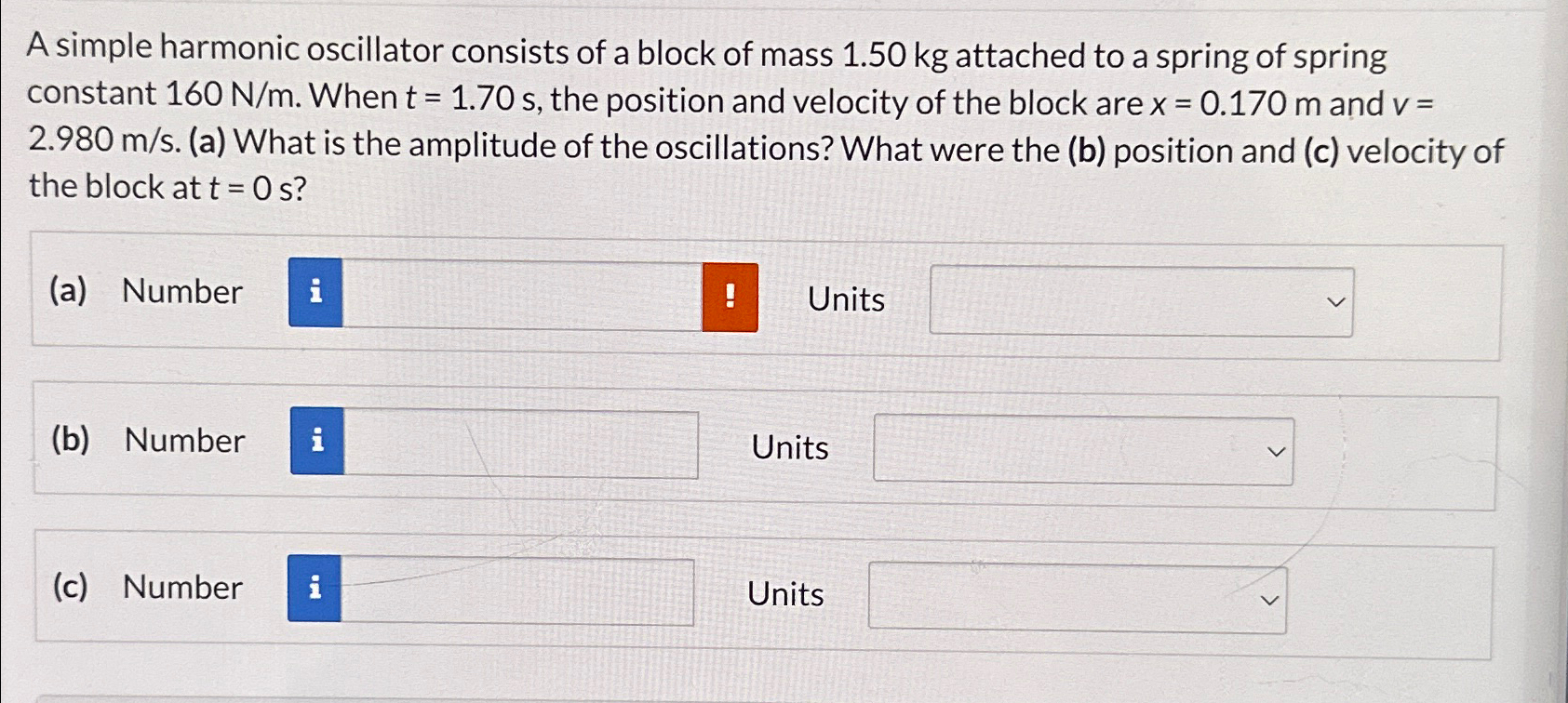 Solved A simple harmonic oscillator consists of a block of | Chegg.com