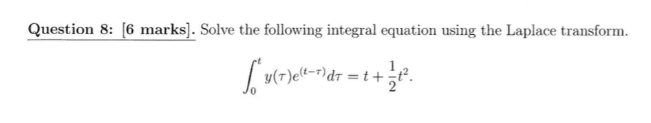 Solved Question 8: [6 ﻿marks]. ﻿Solve the following integral | Chegg.com