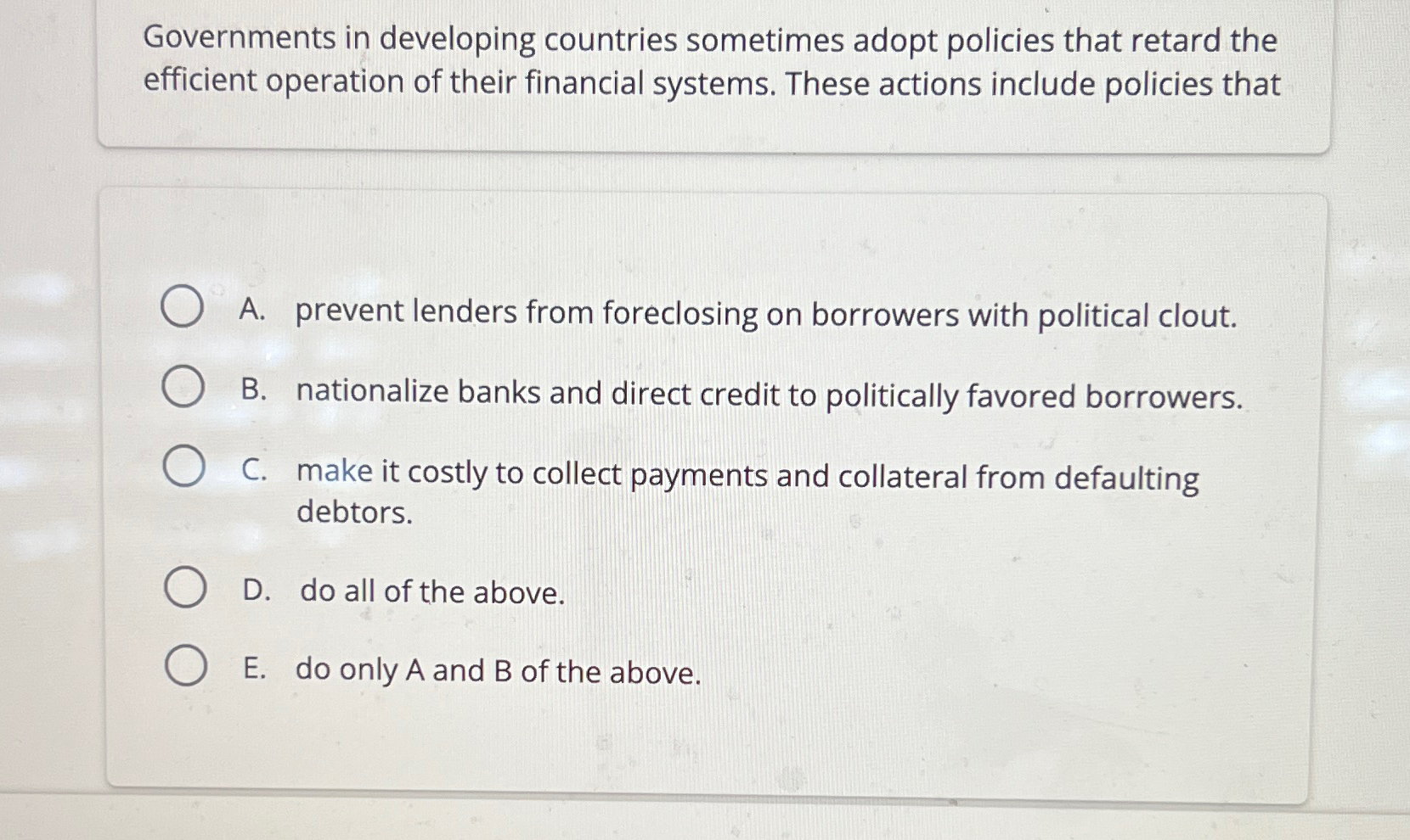 Solved Governments in developing countries sometimes adopt | Chegg.com