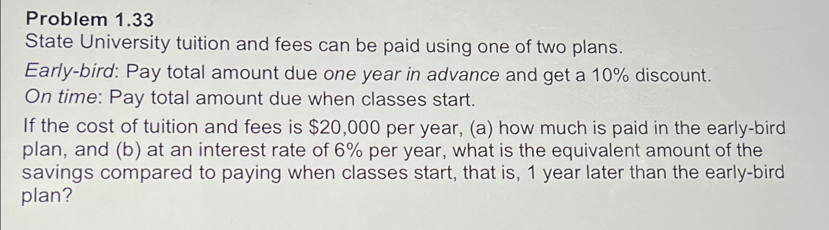 Solved Problem 1.33State University tuition and fees can be | Chegg.com