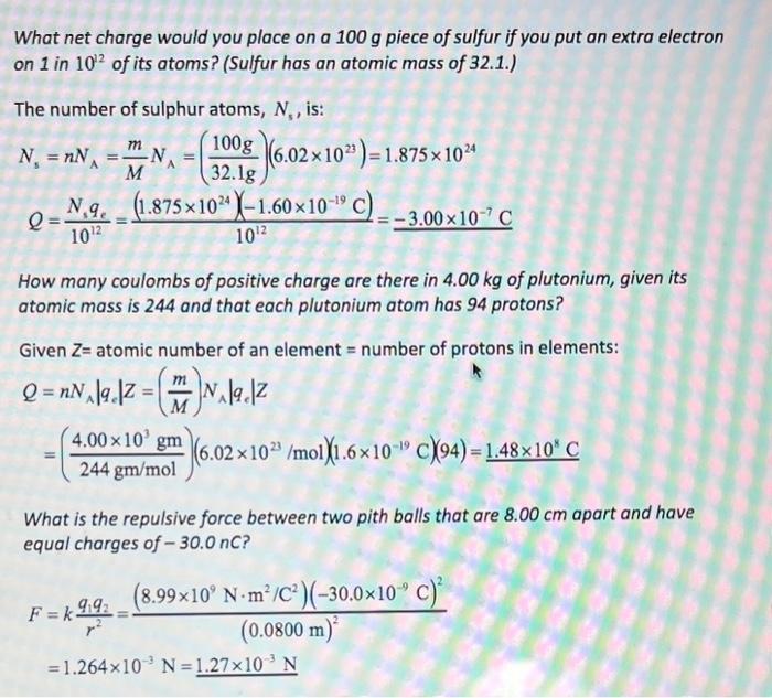 Solved A 50.0 g ball of copper has a net charge of 2.00μC. | Chegg.com
