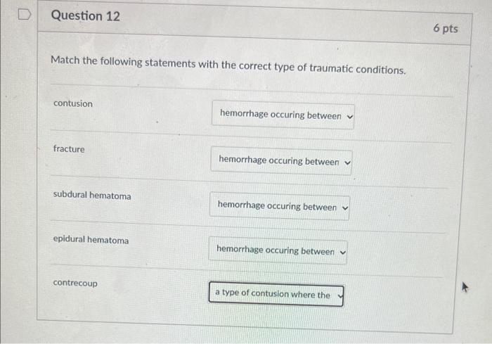 Solved Match the following statements with the correct type | Chegg.com