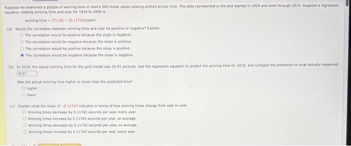 Solved The regression line relating verbal SAT scores and | Chegg.com