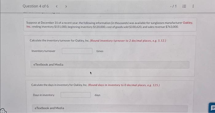 Solved Question 4 of 6 Suppose at December 31 of a | Chegg.com