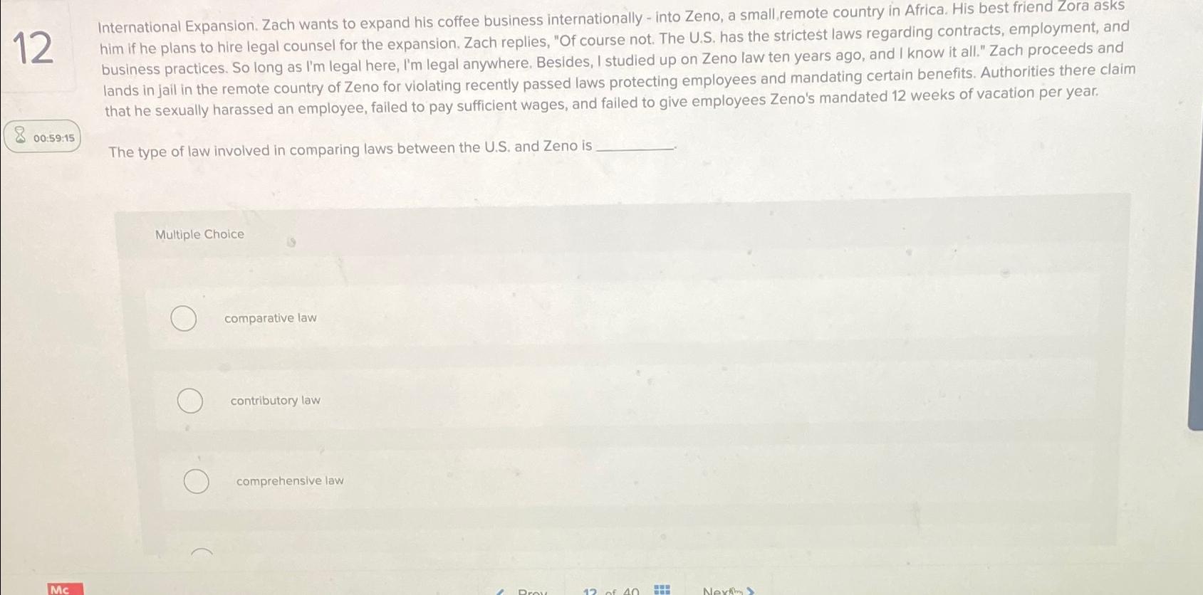 Solved 12International Expansion. Zach wants to expand his | Chegg.com