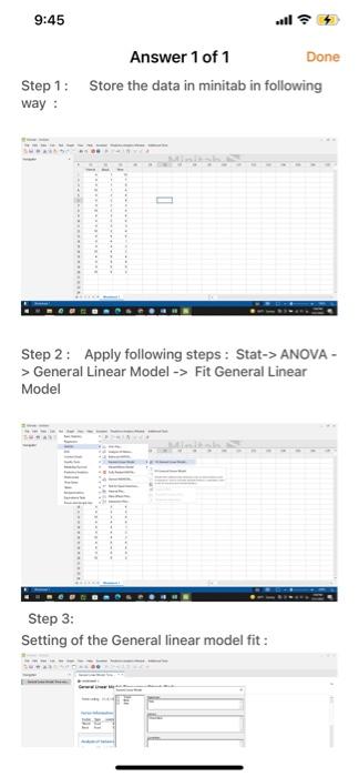 Solved please show how to answer using MINITAB SOFTWARE. | Chegg.com