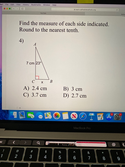 Solved History Bookmarks Window Help fari File Edit View ... | Chegg.com