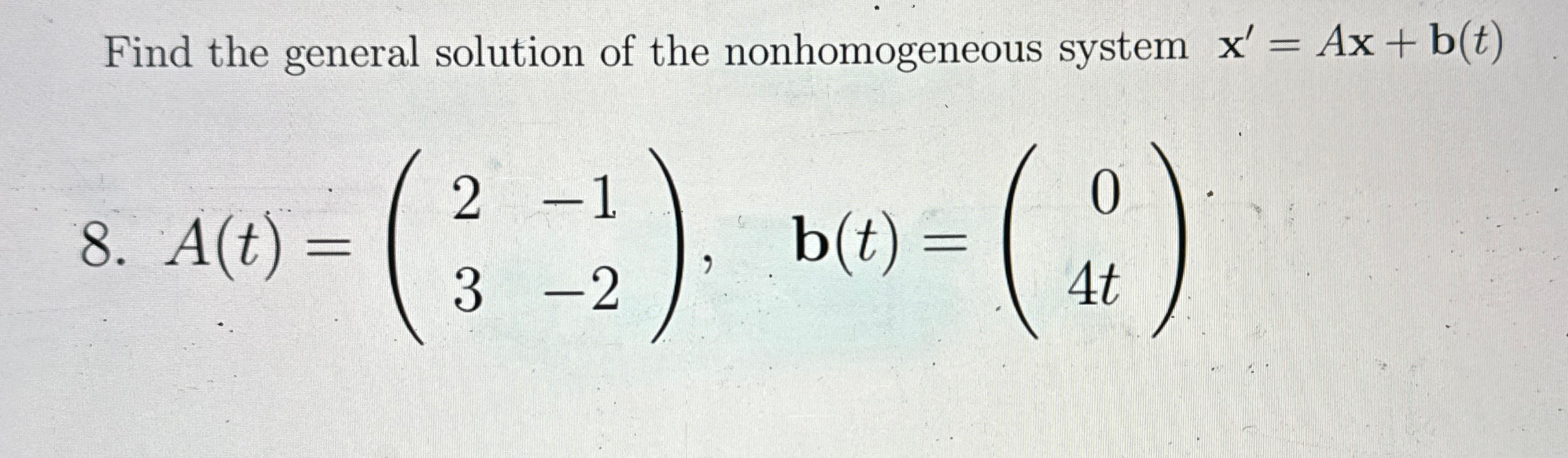 Solved Find the general solution of the nonhomogeneous | Chegg.com