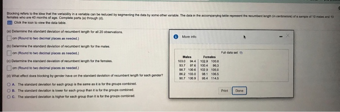 Solved Blocking refers to the idea that the variability in a | Chegg.com