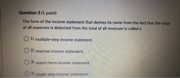 Solved Question 1 (1 point) The primary source of revenue | Chegg.com
