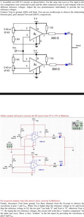 2. Assemble To LM311 circuit shown below. Use the | Chegg.com