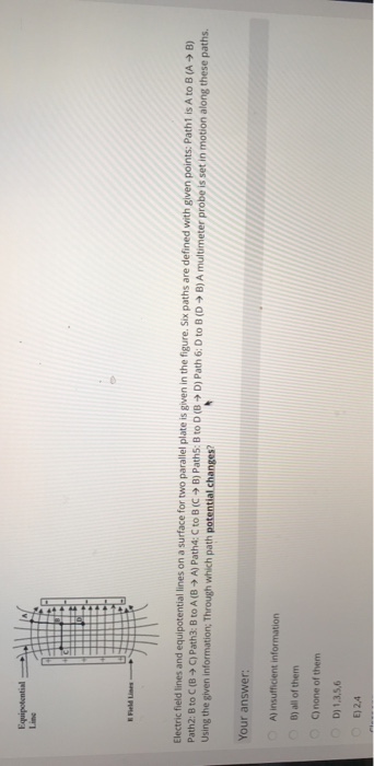 Solved Equipotential Line Electric field lines and | Chegg.com