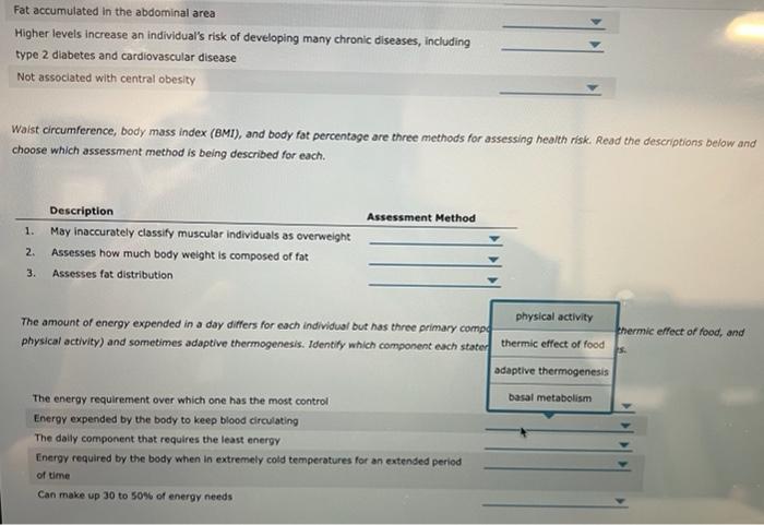 Solved A closer look-Health consequences of excess body fat | Chegg.com