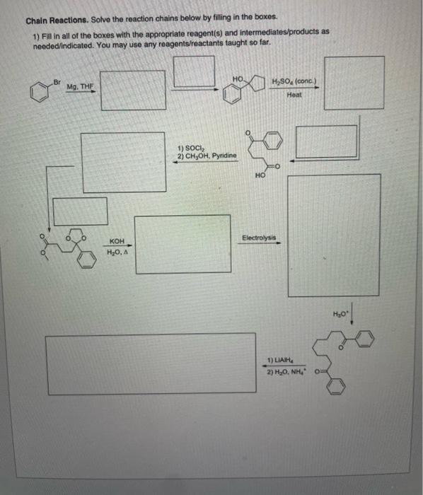 Solved Chain Reactions. Solve the reaction chains below by | Chegg.com