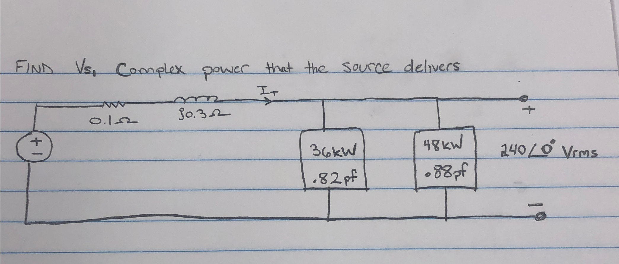 Solved FIND Vs, ﻿The Complex power that the source delivers | Chegg.com