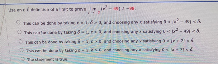 Solved Use an e-8 definition of a limit to prove lim (x2 - | Chegg.com