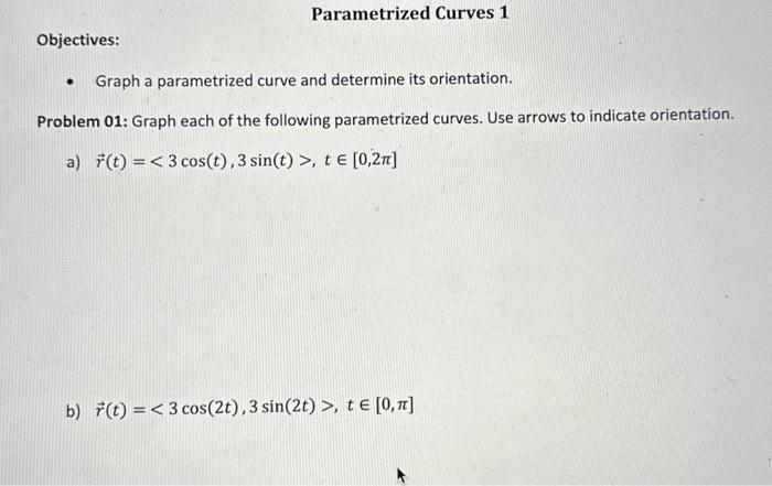 Solved - Graph a parametrized curve and determine its | Chegg.com