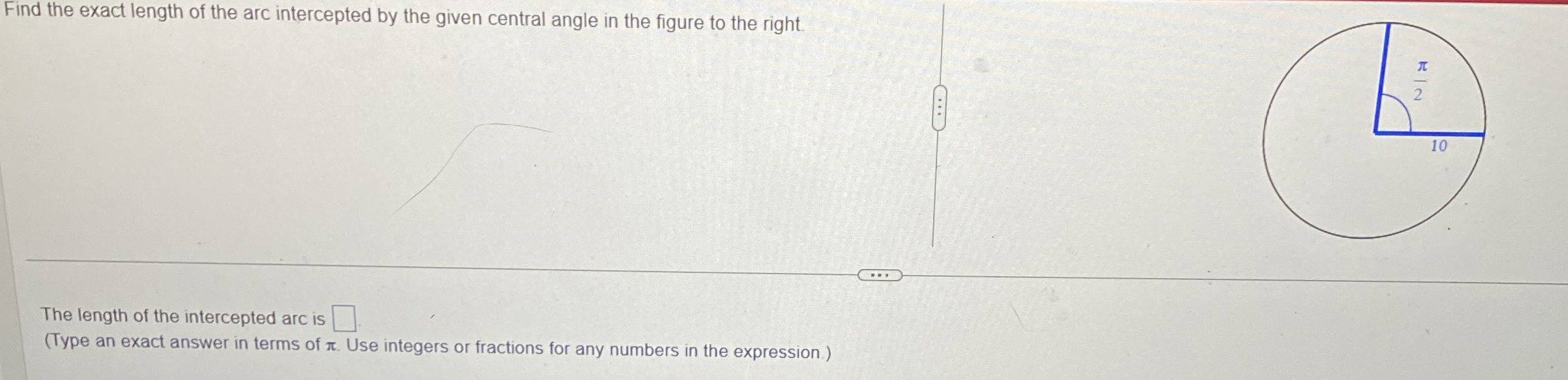 Solved Find the exact length of the arc intercepted by the | Chegg.com