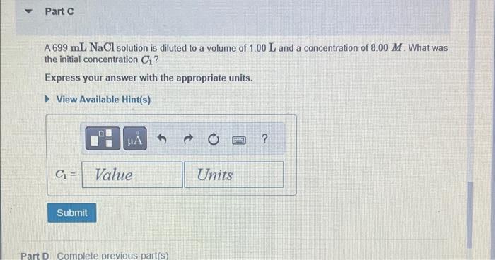 Solved What is the final volume V2 in milliliters when 0.656 | Chegg.com