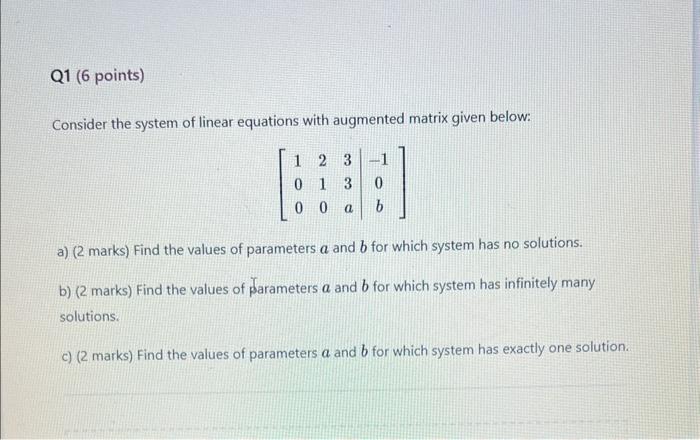 Solved Consider the system of linear equations with | Chegg.com