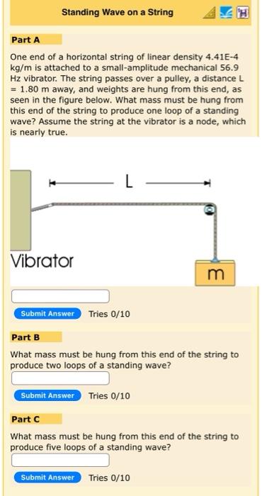 Solved One end of a horizontal string of linear density | Chegg.com