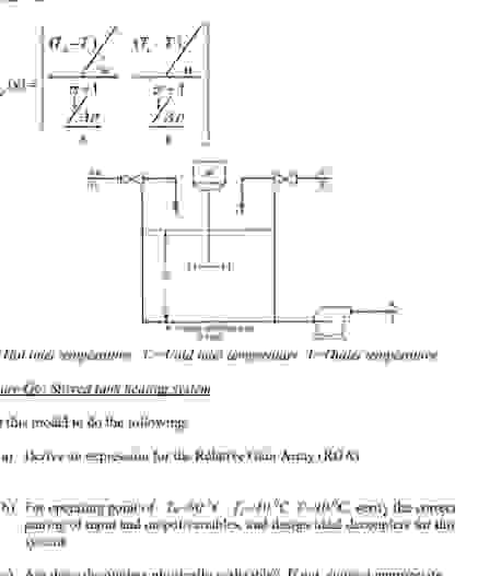 Solved The dynamic model of the stirred-tank heating system | Chegg.com