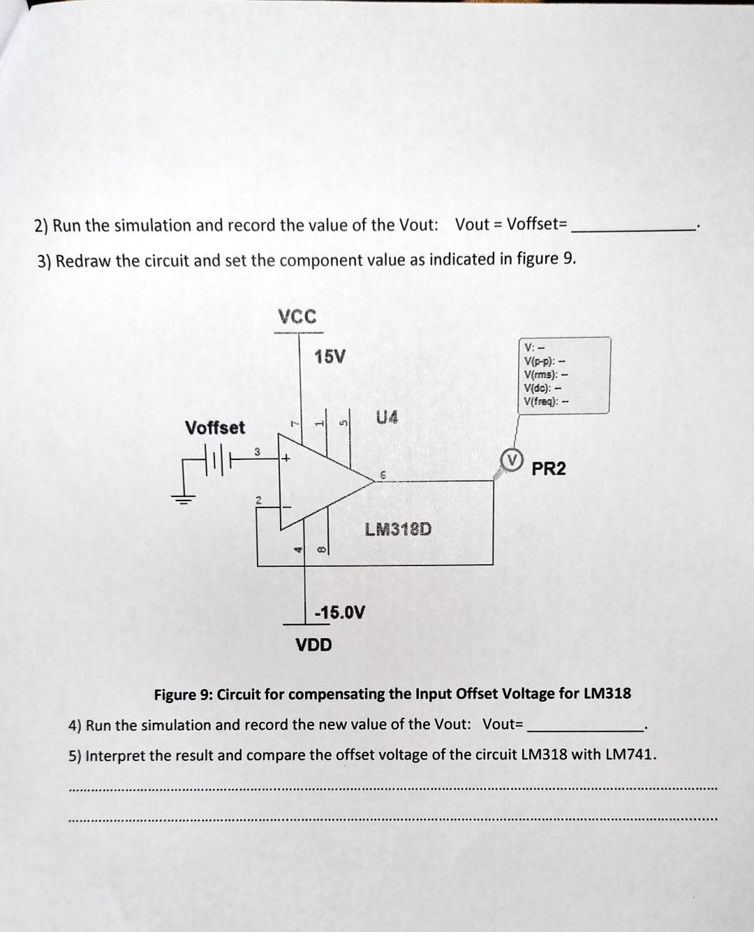 Solved LM 741 Pinout LM318 Pinout 8:COMP 2 1: 1: COMP 16 2: | Chegg.com