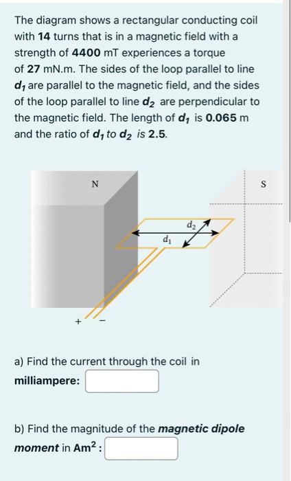 Solved The diagram shows a rectangular conducting coil with | Chegg.com