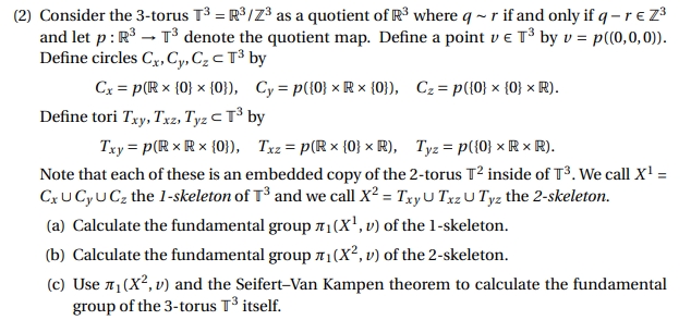 Solved (2) ﻿Consider the 3-torus T3=R3Z3 ﻿as a quotient of | Chegg.com