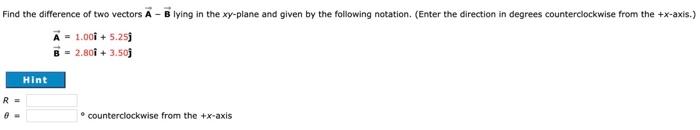 Solved The Sum of Two Vectors Find the sum of two | Chegg.com