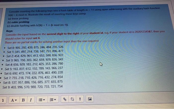 Solved Consider inserting the following keys into a hash | Chegg.com