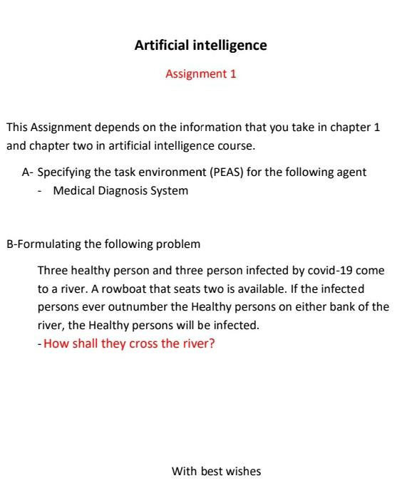 Solved Artificial intelligence Assignment 1 This Assignment | Chegg.com