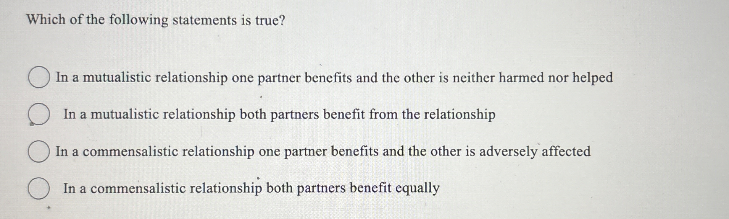 Solved Which of the following statements is true?In a | Chegg.com