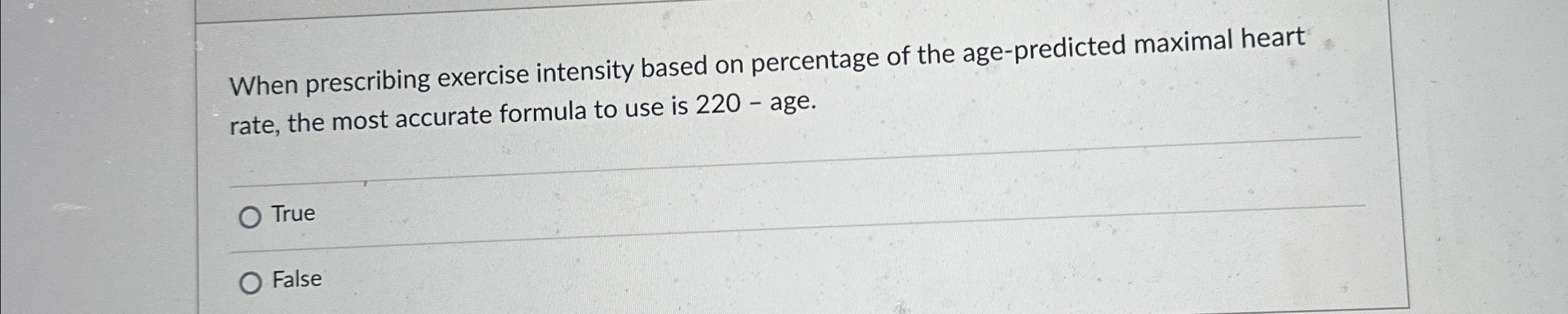 Solved When prescribing exercise intensity based on | Chegg.com