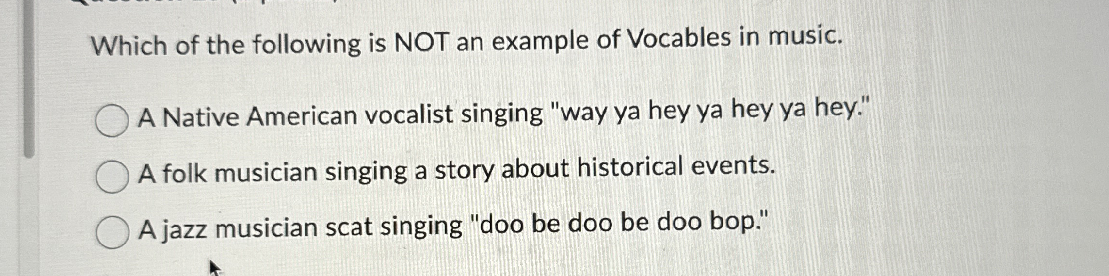 Which of the following is NOT an example of Vocables | Chegg.com