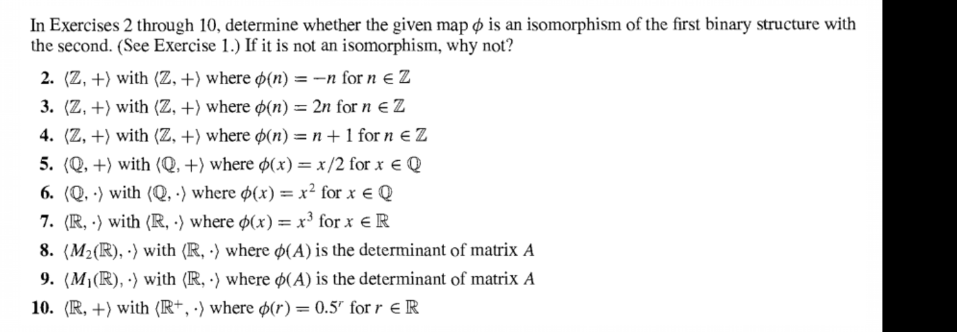Solved In Exercises 2 through 10, determine whether the | Chegg.com