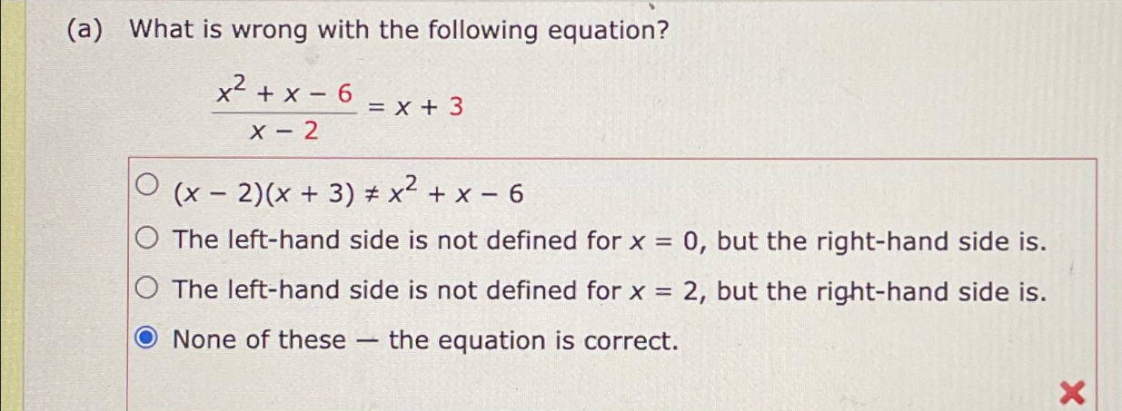 Solved (a) ﻿What is wrong with the following | Chegg.com