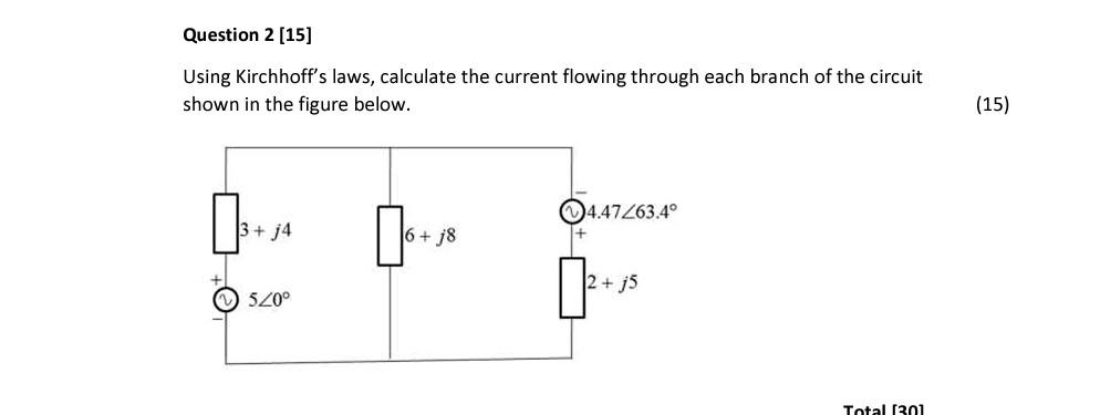 Solved Using Kirchhoff's laws, calculate the current flowing | Chegg.com