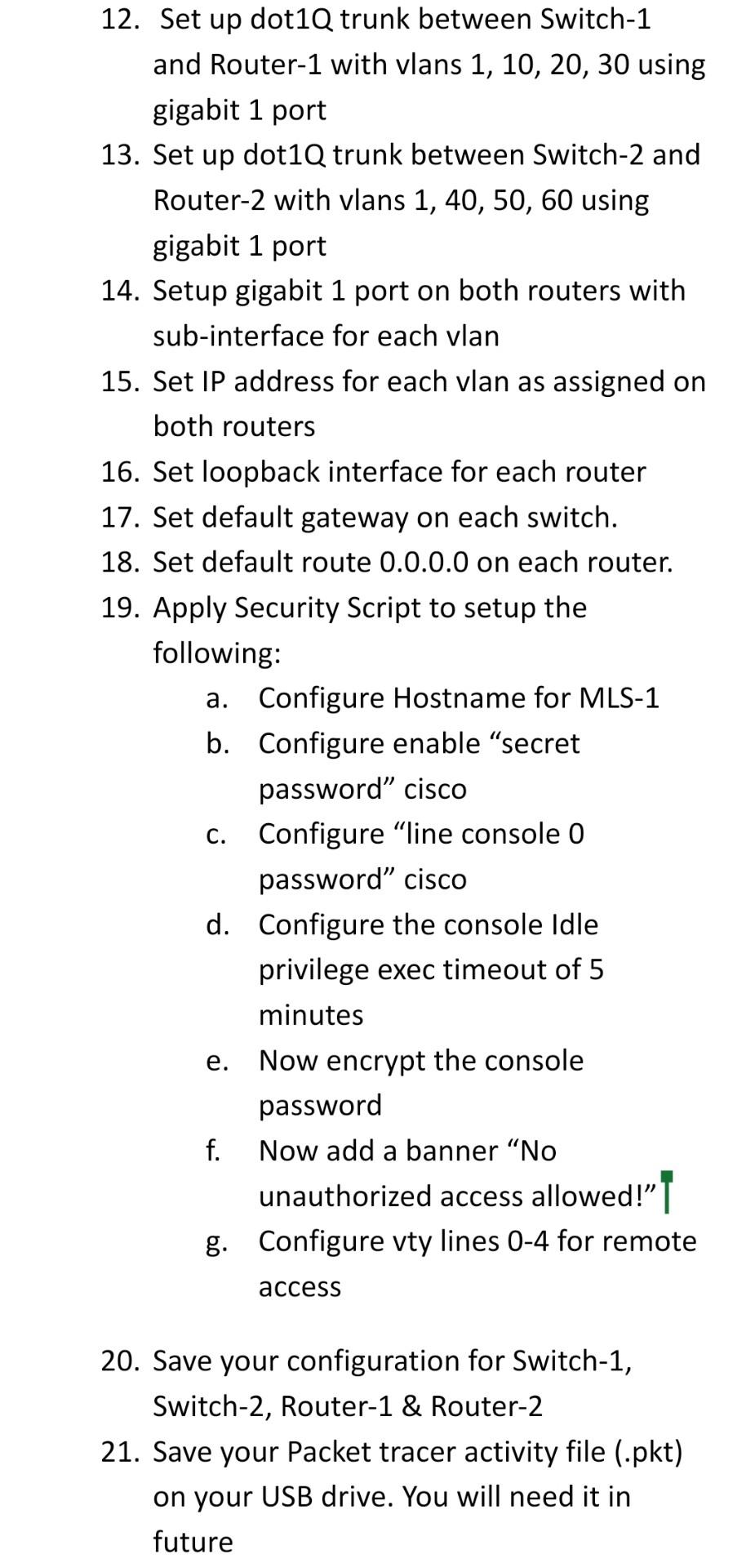 Solved Homework 4 -- Trunking \& Routing Vlans CSCE 4535 | Chegg.com